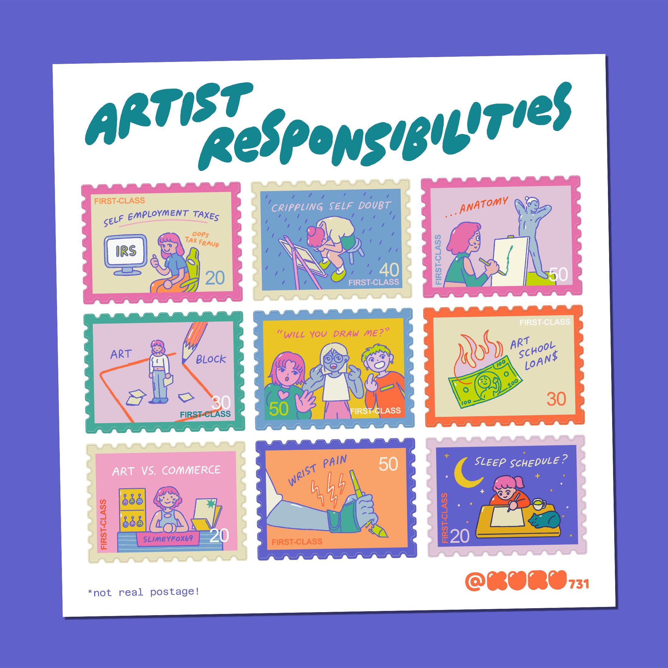Artist Responsibilities Stamp Sticker Sheet – kuru731